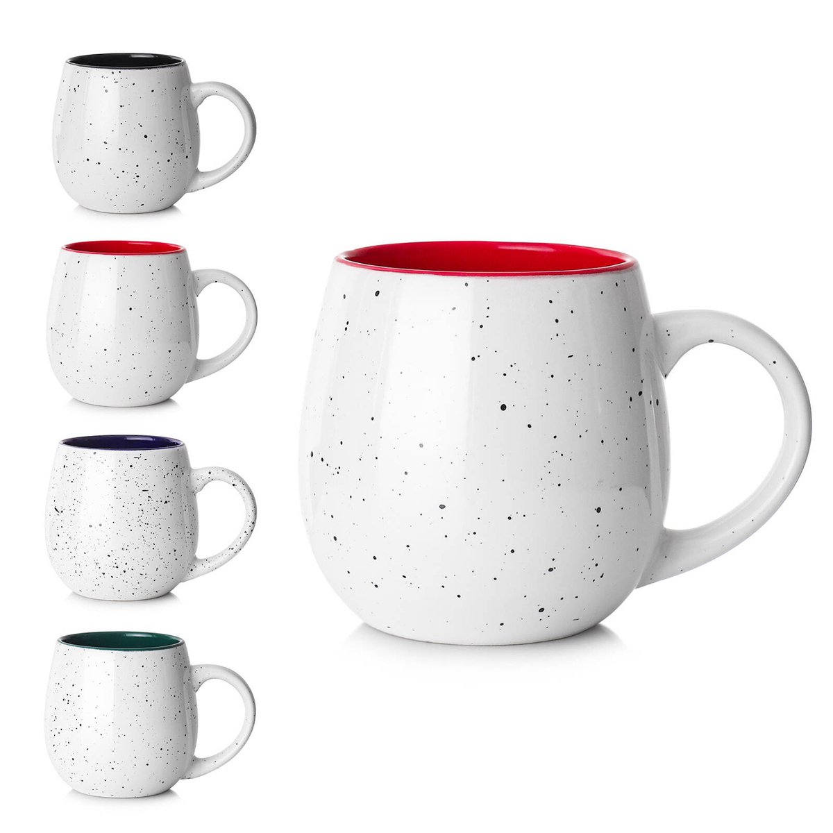 LIFVER by Dowan 20 oz Set of 4 Speckled Big White Mugs - Bunnings Australia