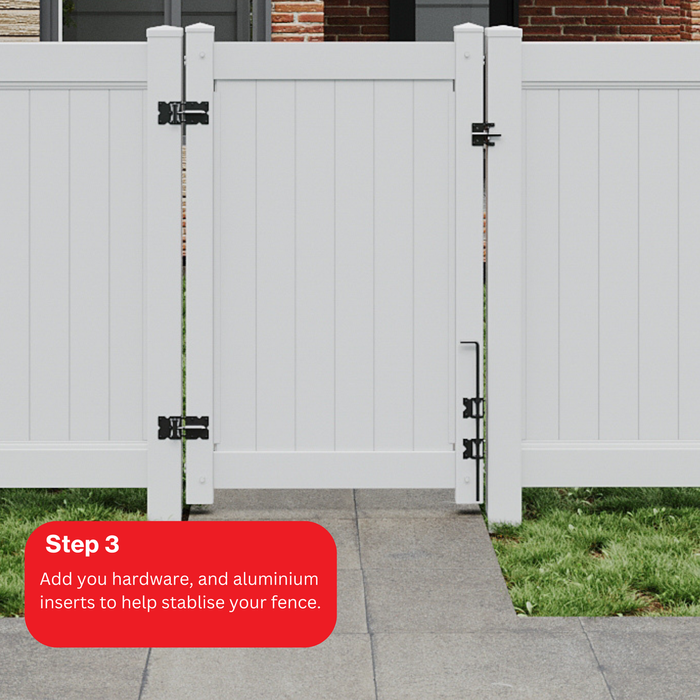 RapidFence 2185 x 1700mm White Hampton PVC Fence - Bunnings Australia