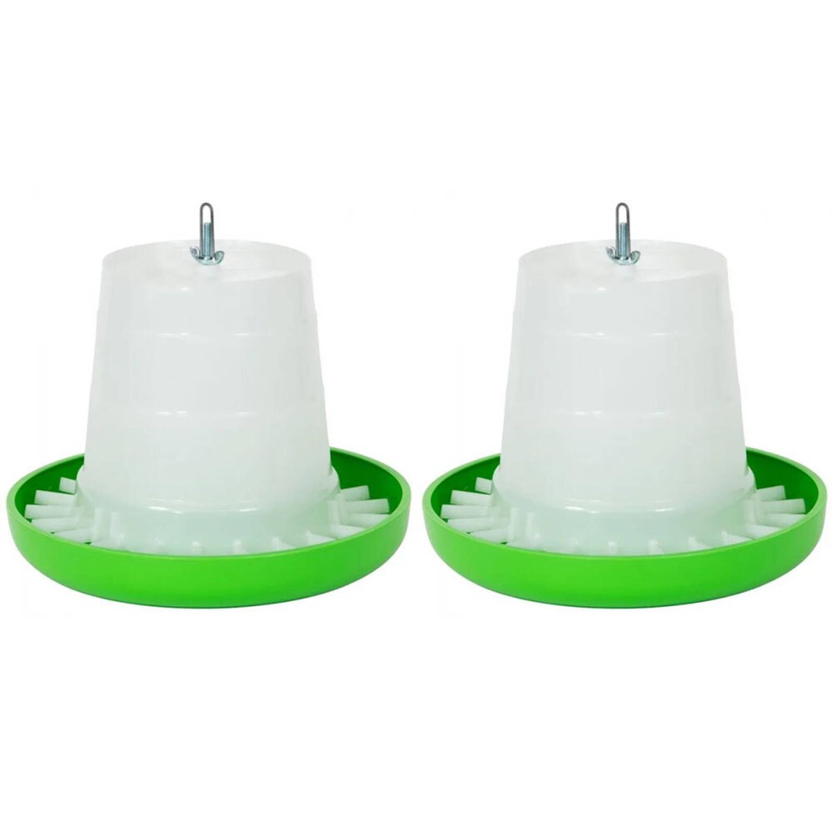 2x 4pc Show Master Green & White Poultry/Bird Suspension Feeder 126A ...