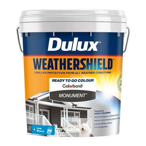 Dulux 15L Monument Low Sheen Weathershield Exterior Paint - Bunnings ...