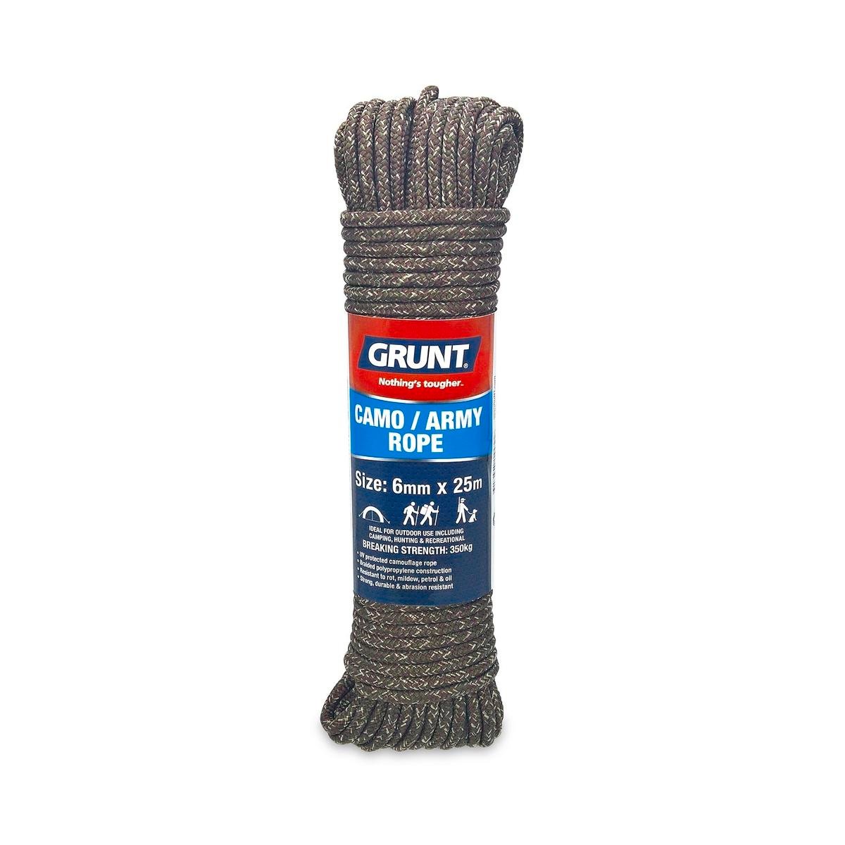 Grunt 6mm x 25m Camo / Army Rope - Bunnings New Zealand