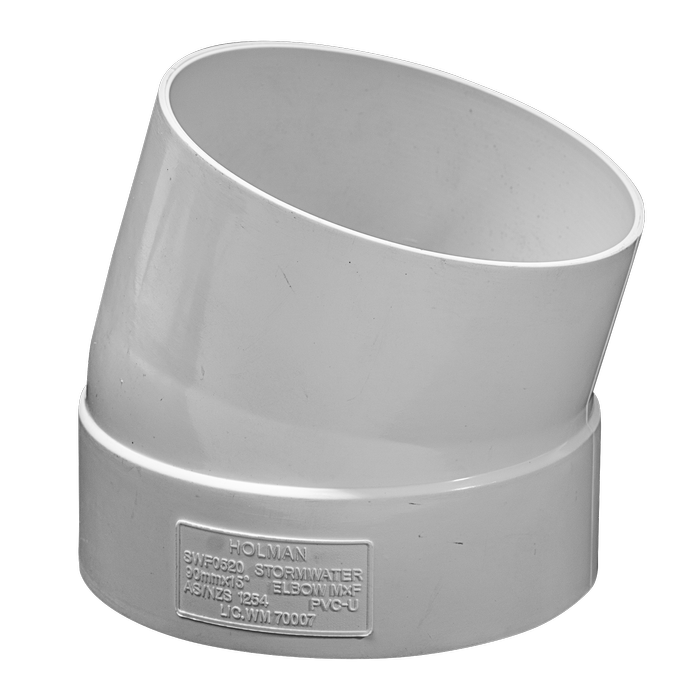 Holman 90mm 15° Male And Female Storm PVC Elbow - Bunnings Australia