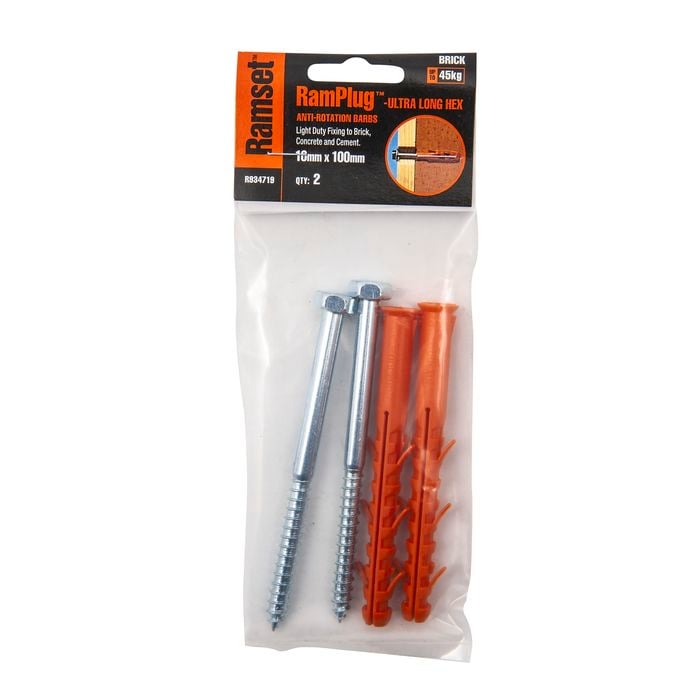 Ramset 10 x 100mm Ultra Long RamPlug - 2 Pack - Bunnings Australia