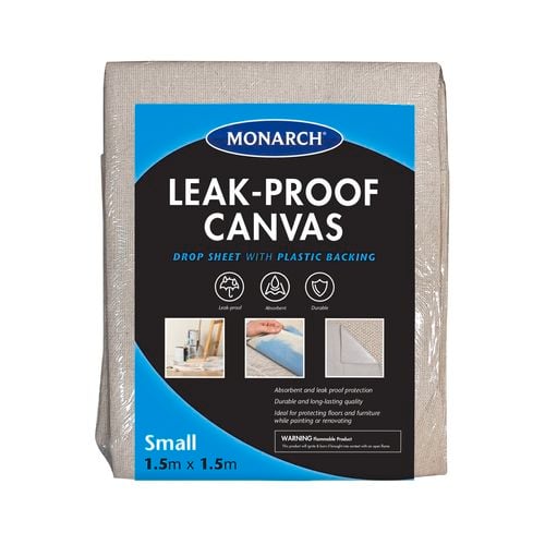 Monarch 1.5 x 1.5m Leak-Proof Canvas Drop Sheet - Bunnings Australia