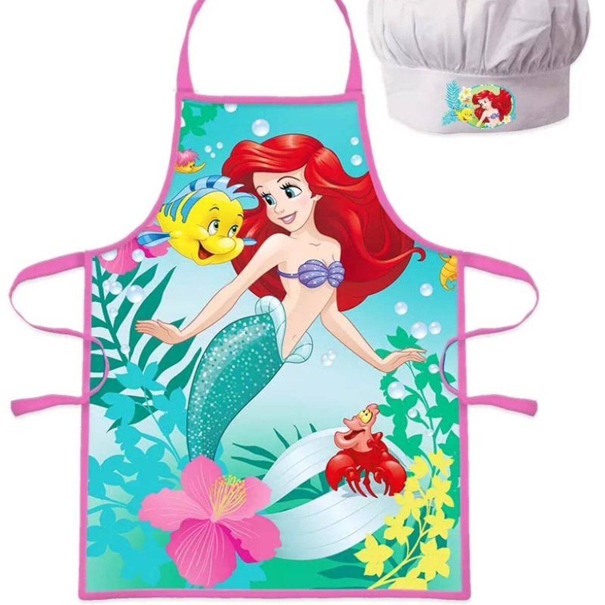 Disney Princess Ariel Kids Apron And Chef's Hat Set - Bunnings Australia