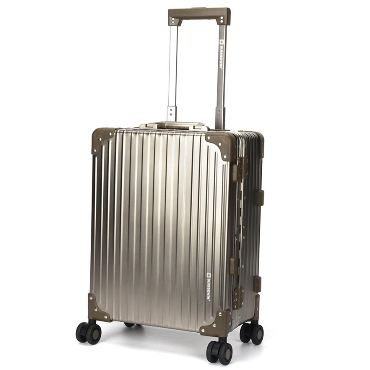 Swiss Full Aluminum Suitcase with TSA locker Carry On HardCase 20 ...