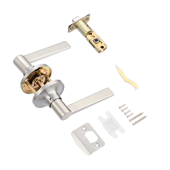 Ikonic Brushed Nickel Orbis Passage Lever Set - Bunnings Australia