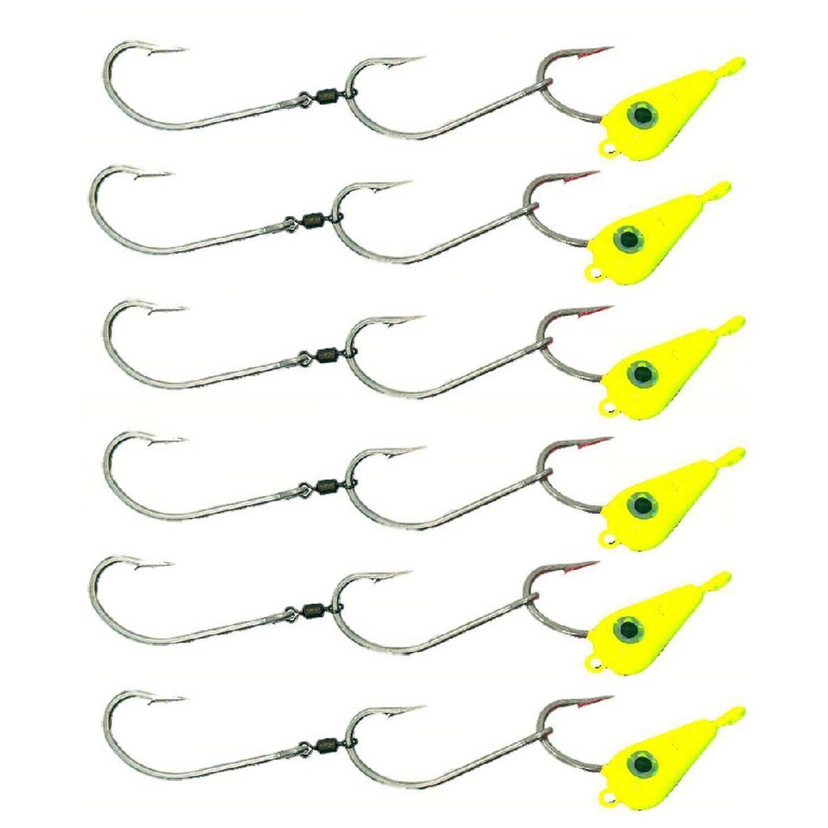 6x 60g TT Lures Bait Trolling Size 8/0 Tarpon Hooks Mackeral Rig ...