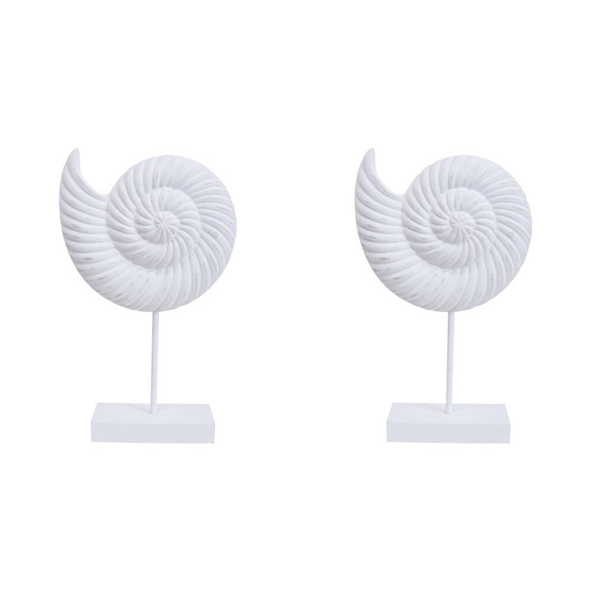 2PK LVD MDF Shell On Stand Sculpture Home Decor 21x36cm White ...