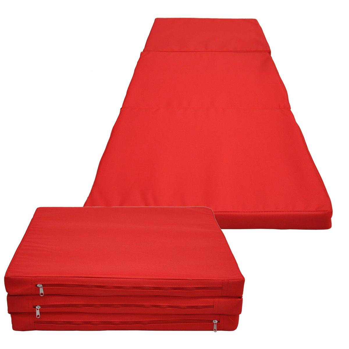 2 x Folding Yoga Red Mat - Gymnastics Floor Exercise Gym Mat - 180cm ...