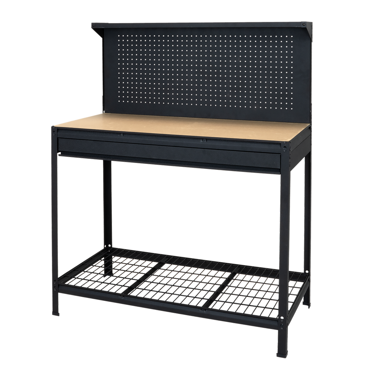 Pinnacle 1405 x 1100 x 540mm Black Workbench With Peg Board - Bunnings ...