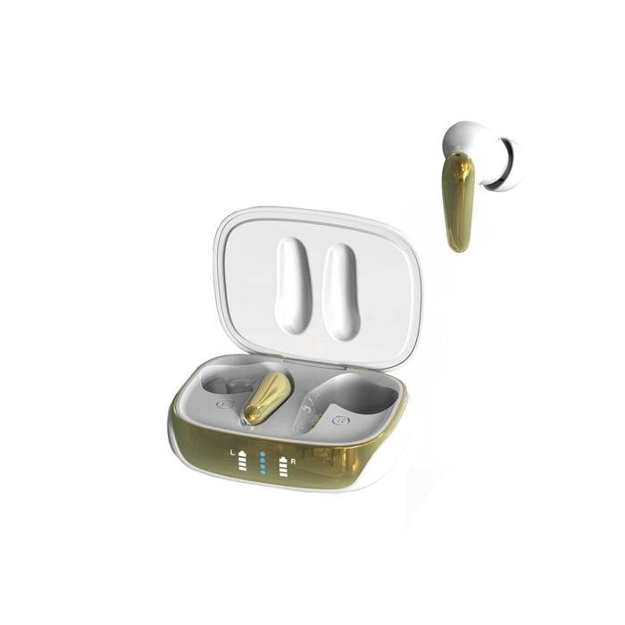AIR Focus ANC Pearl White and Gold Active Noise Cancelling Earbuds (In ...