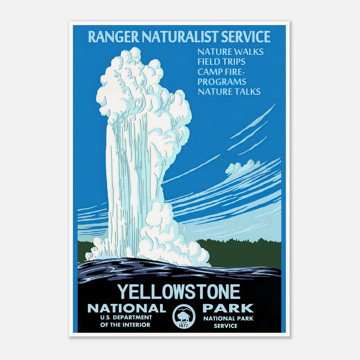 Galrie Vintage 1938 Yellowstone National Park Travel Poster Featuring ...