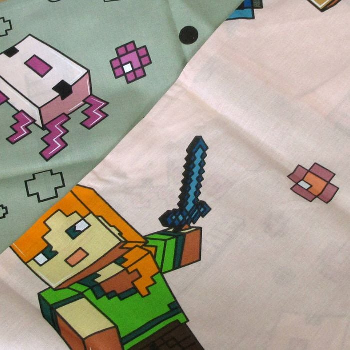 MOJANG Minecraft Reversible Cotton Boys Girls Quilt Cover Set Double ...