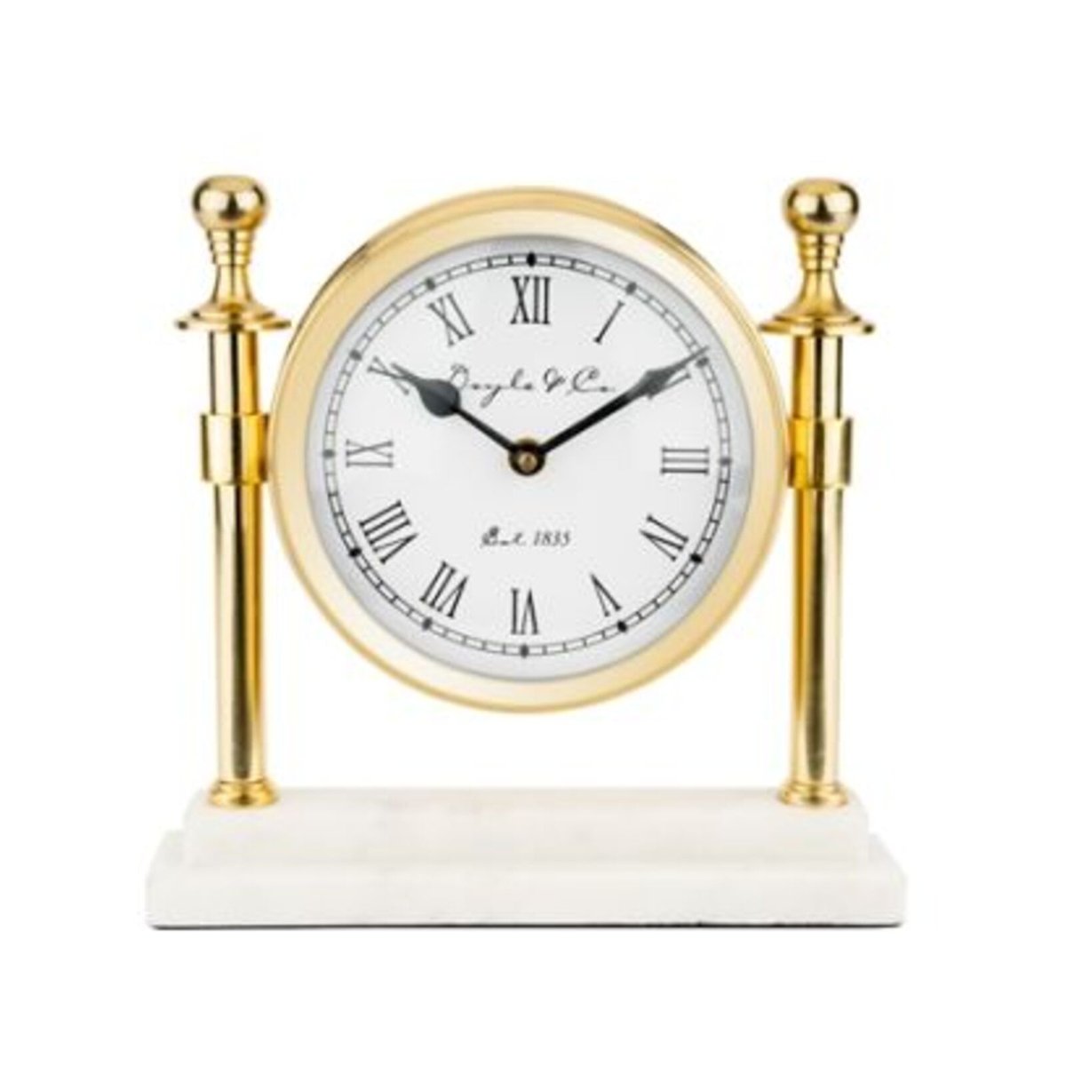 Round Gold Clock with White Marble Base - Bunnings Australia