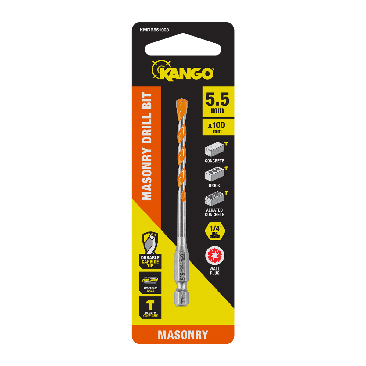 Kango 5.5 x 100mm 1/4" Masonry Drill Bit - Bunnings Australia