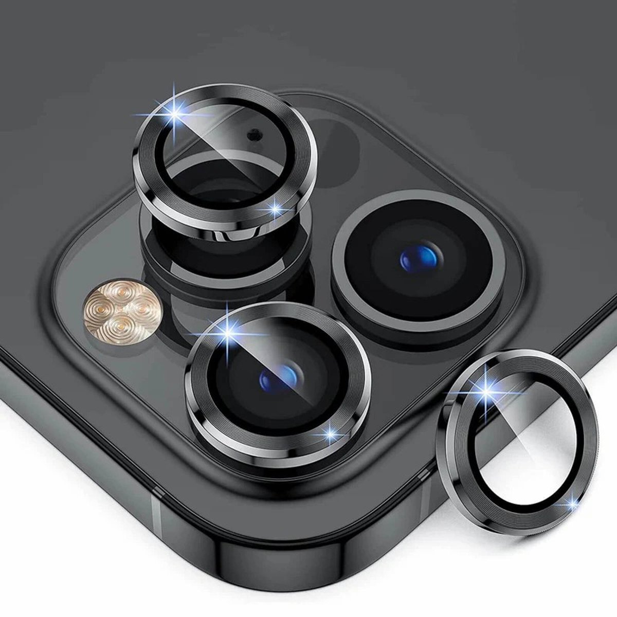 Tough On iPhone 13 Pro / iPhone 13 Pro Max Camera Lens Protector Black ...