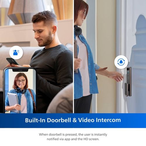 Philips Copper Smart Wi-Fi Remote Video Intercom Mortise Door Lock ...