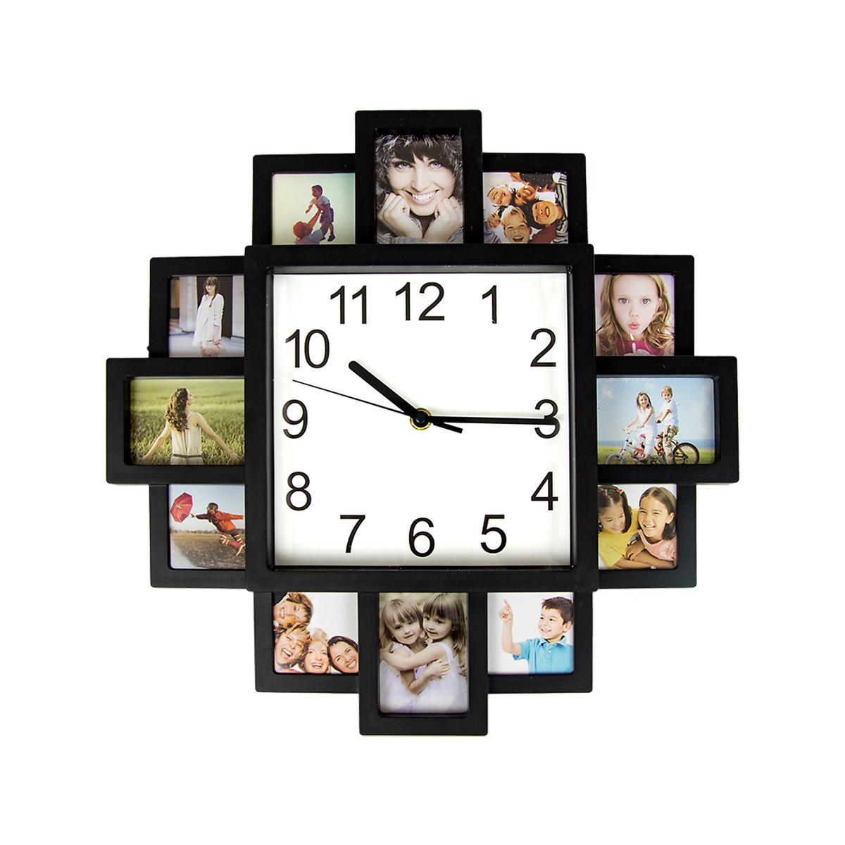 Photo Frame Clock Picture Collage Display Wall Clock - Bunnings Australia