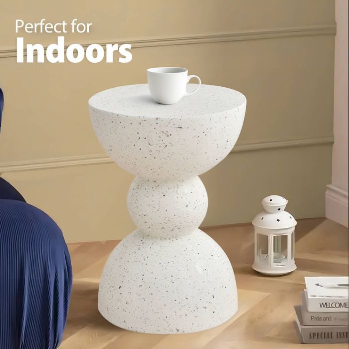 MIUZ Side Table Round Coffee Table Chair Stand Indoor Outdoor End ...