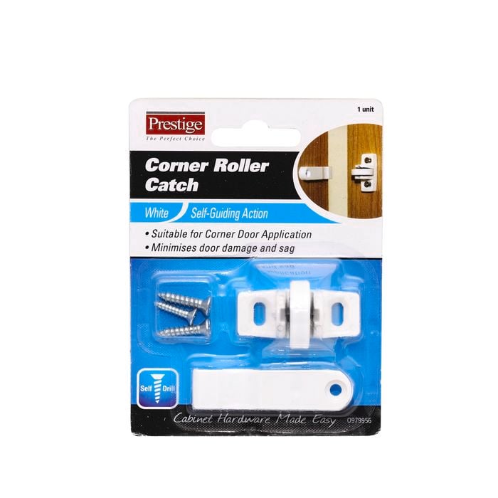Prestige White Corner Roller Catch - Bunnings Australia