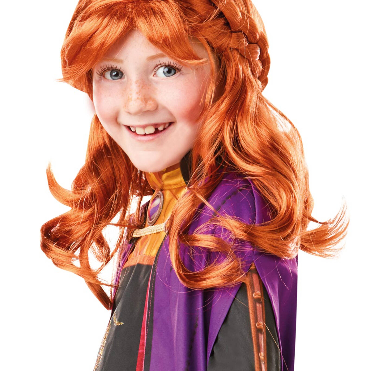 Anna Frozen 2 Wig Child Disney Halloween Costume Hair Plait Long Locks ...