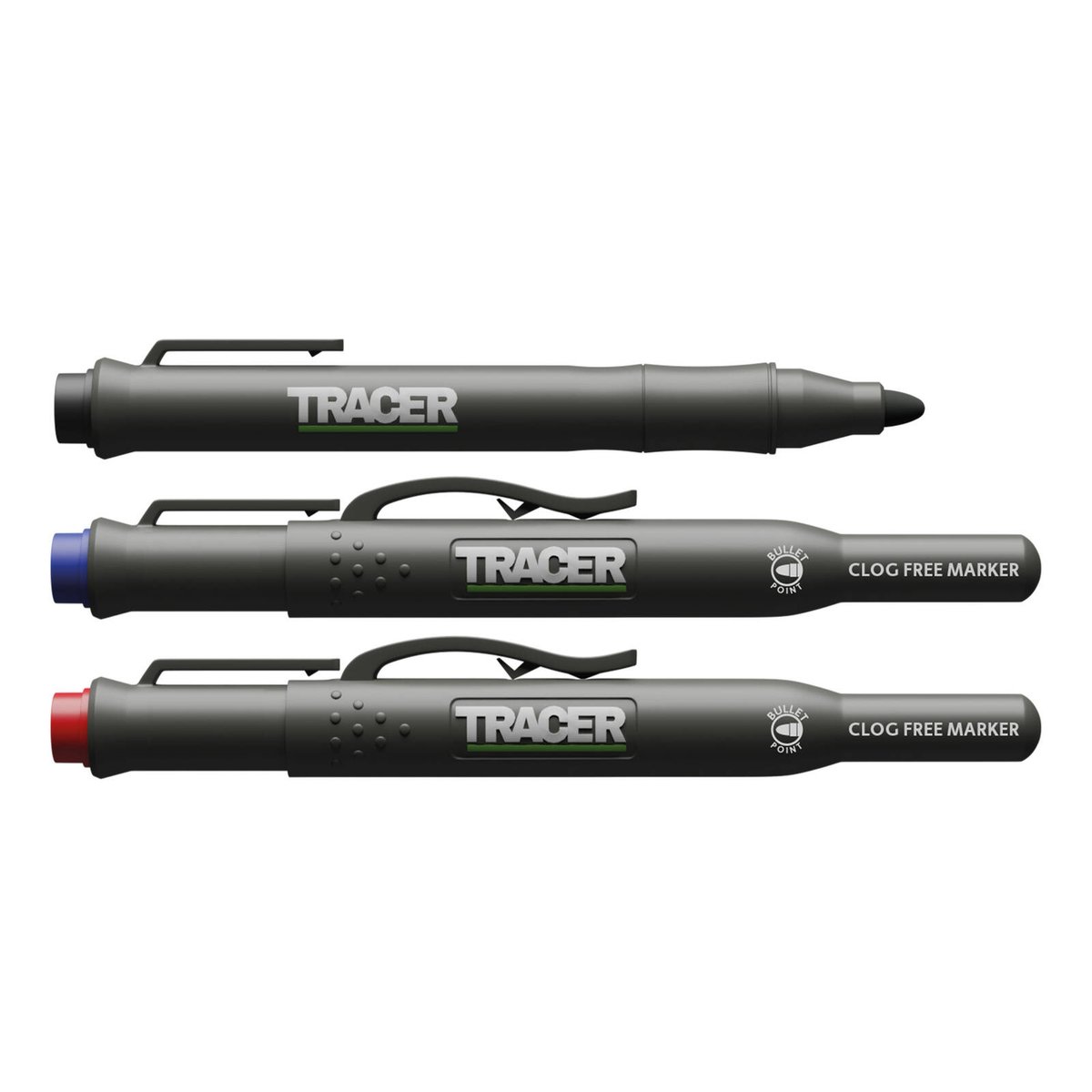 Tracer Clog Free Marker Kit - Black / Blue / Red 3 Pack - Bunnings ...