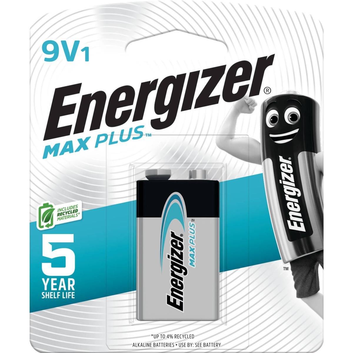 Energizer Max Plus 9V Battery - 1 Pack - Bunnings Australia