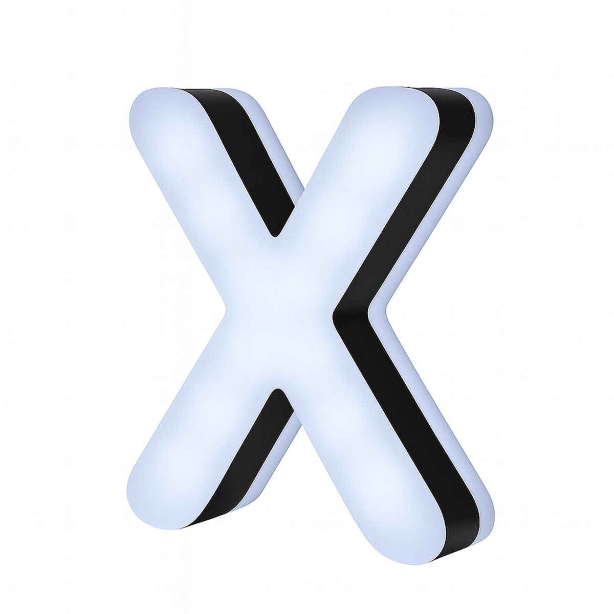 Lit Up 3D Led Letter X Illuminated Opal Acrylic 100mmHx80mmWx23mmD ...