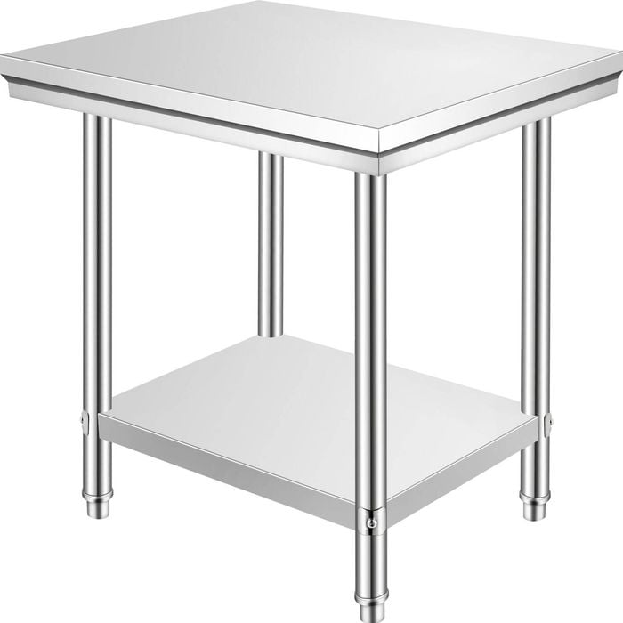 Vevor 90x60x80cm Commercial Work Food Prep Table Silver Stainless Steel ...