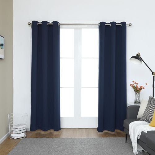 Windoware 120 x 223cm Navy Aspen Eyelet Room Darkening Curtain - 1 Pack ...