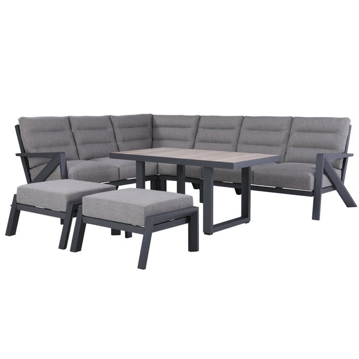 FurnitureOkay Mosman 7-Piece Aluminium Outdoor Modular Lounge Setting ...