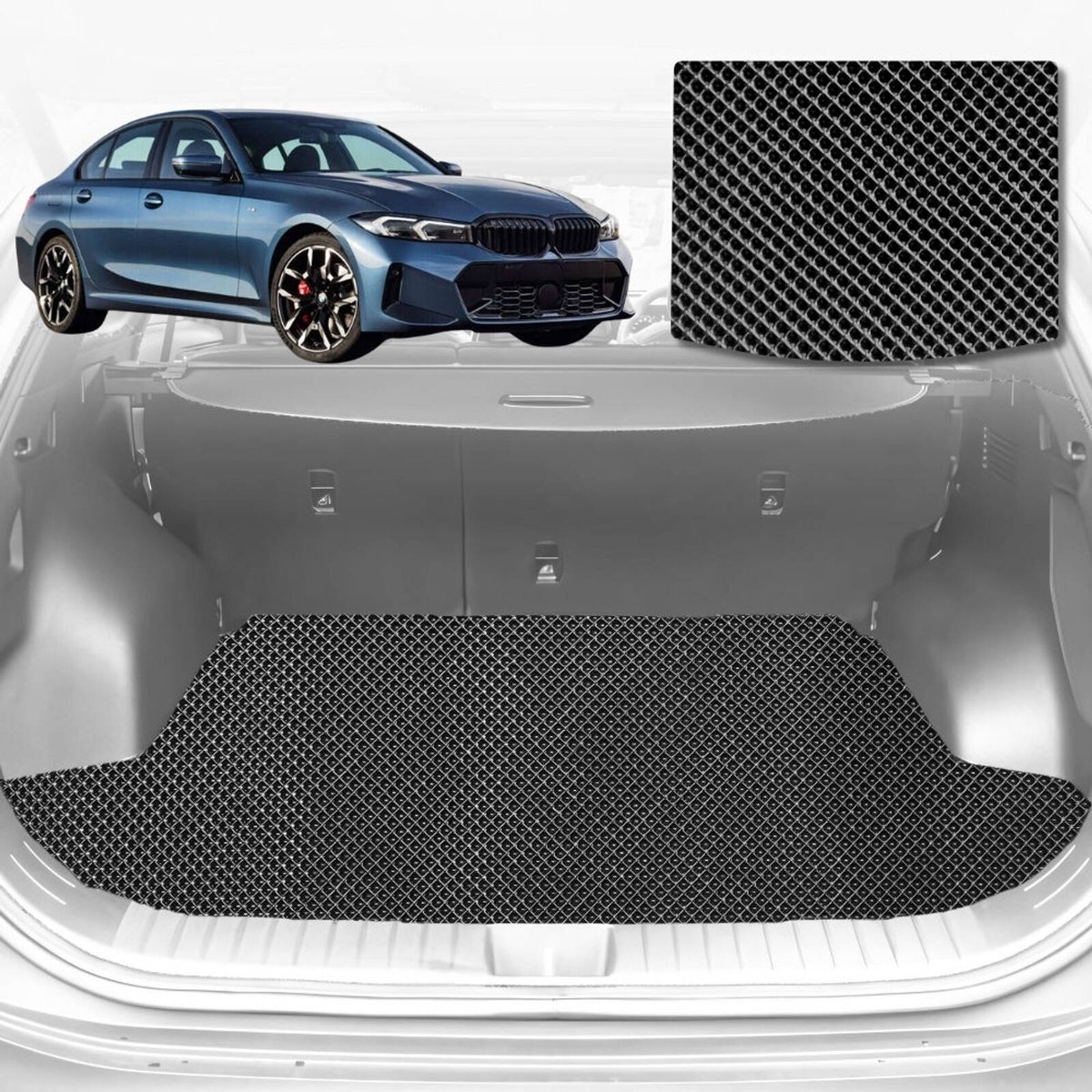 6D Diamond Car Boot Mat for BMW 3 Series (G20 G21)2018-Current-Cargo ...