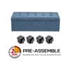 La Bella 102cm Dark Blue Storage Ottoman Stool Fabric - Bunnings Australia