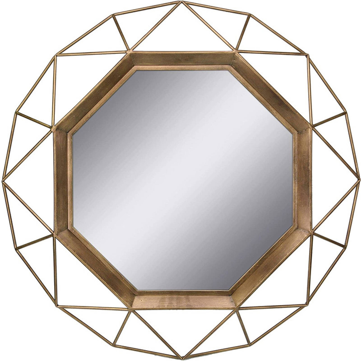Best World 80cm x 80cm Gold Besty Luxury Round Mirror - Bunnings Australia