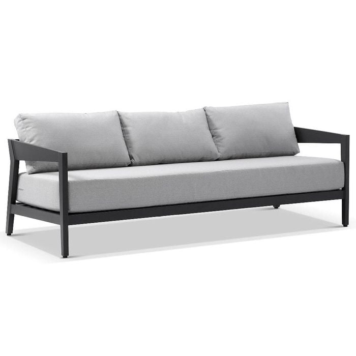Bronte 3 Seater Outdoor Aluminium Lounge 3 Seats - Charcoal - Textured ...