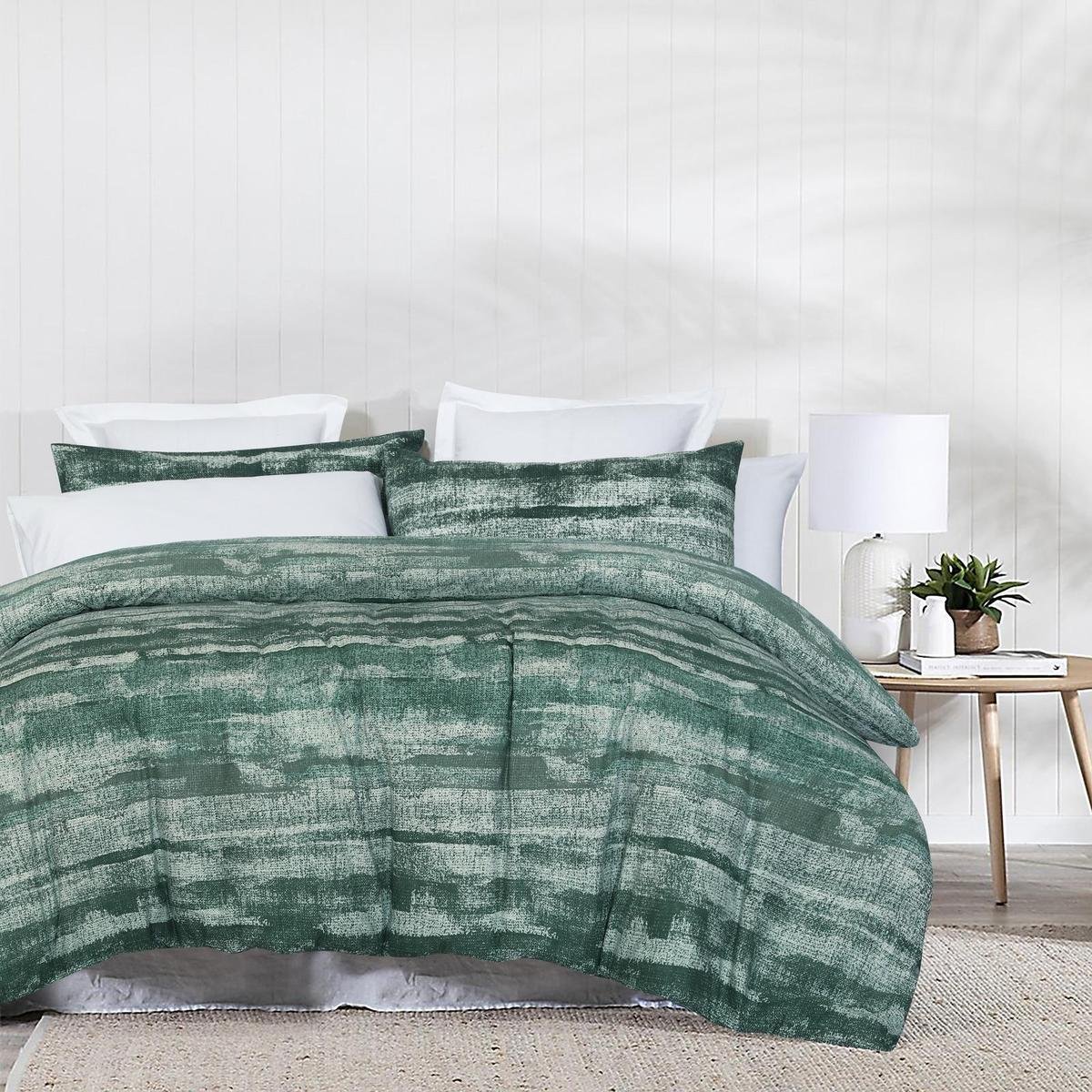 Amsons Pure Cotton Super King Quilt Cover Set - Eden Sage - Bunnings ...