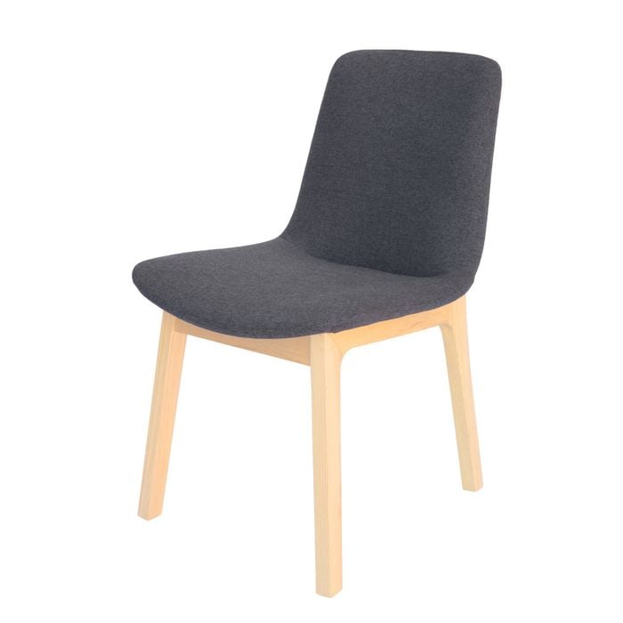 SKDL Cozy Dining Chair Grey Fabric Natural Legs - Bunnings Australia