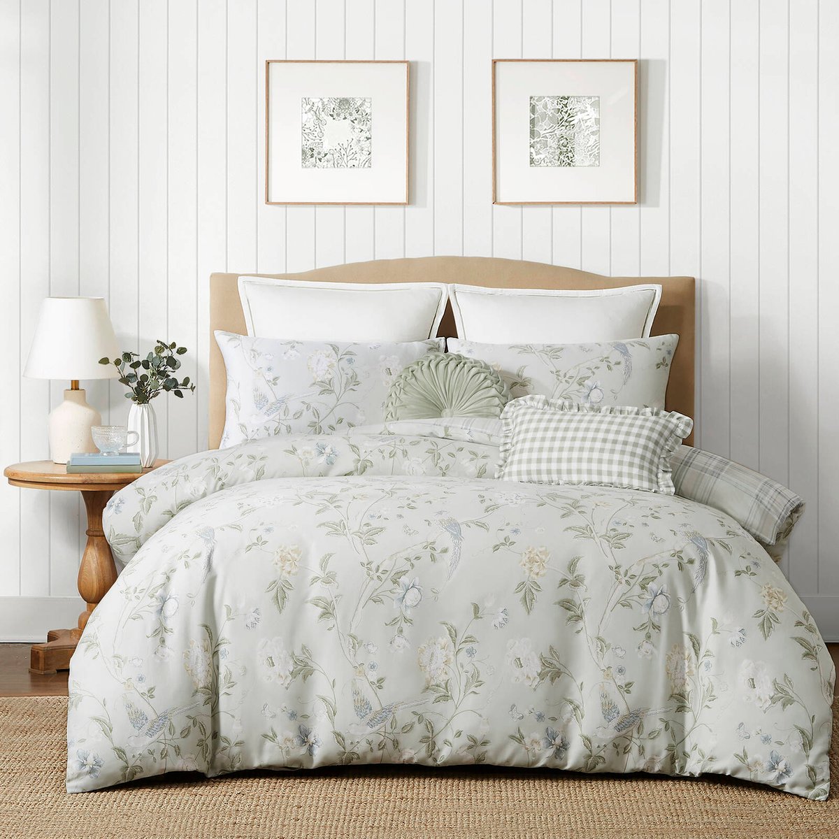 Laura Ashley Summer Palace Eau De Nil Quilt Cover King Bed - Bunnings ...