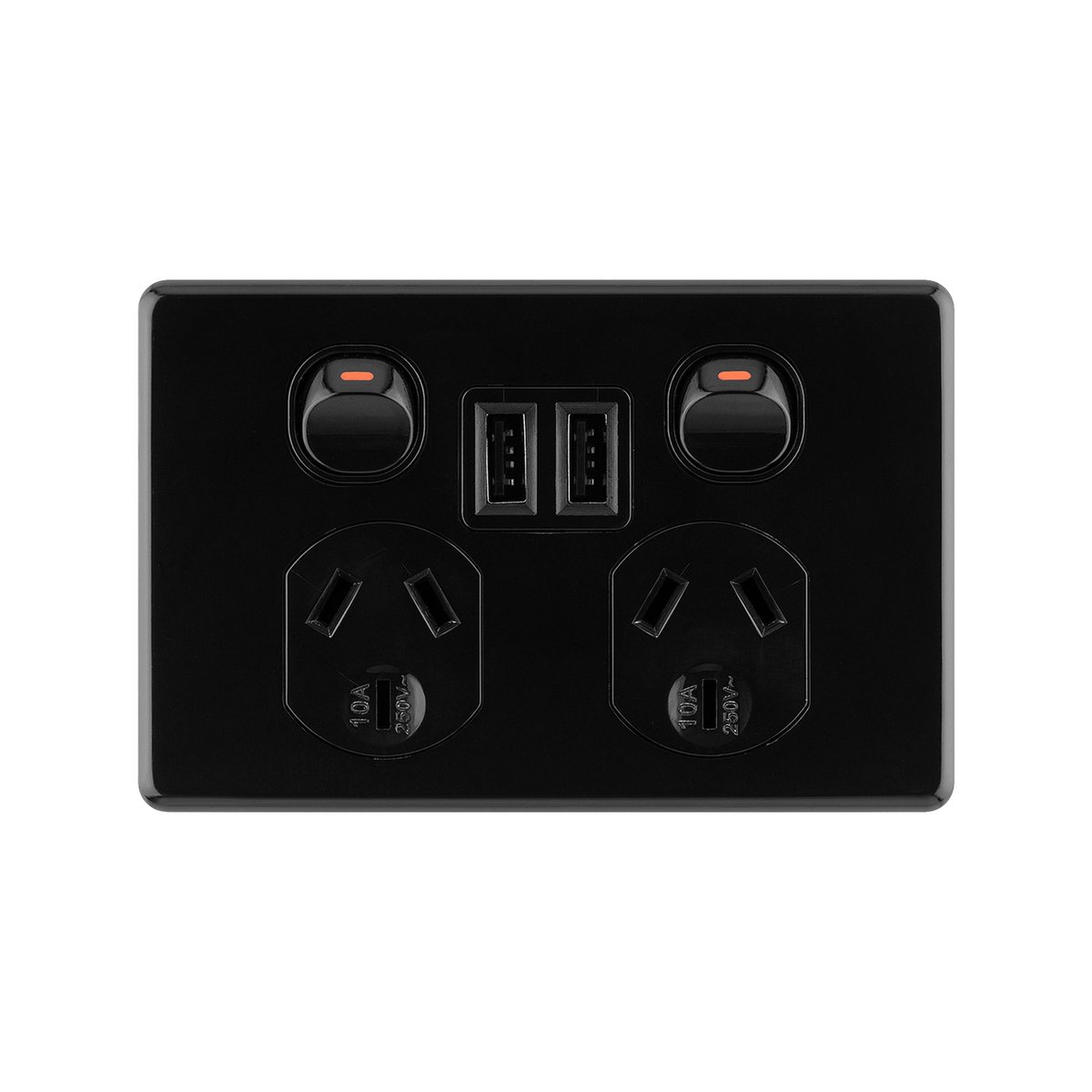 DETA X6 Double Power Point With Dual USB Charger - Black - Bunnings ...