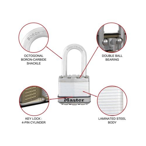 Master Lock 45mm Magnum With 38mm Long Shackle Padlock – 4 Pack ...