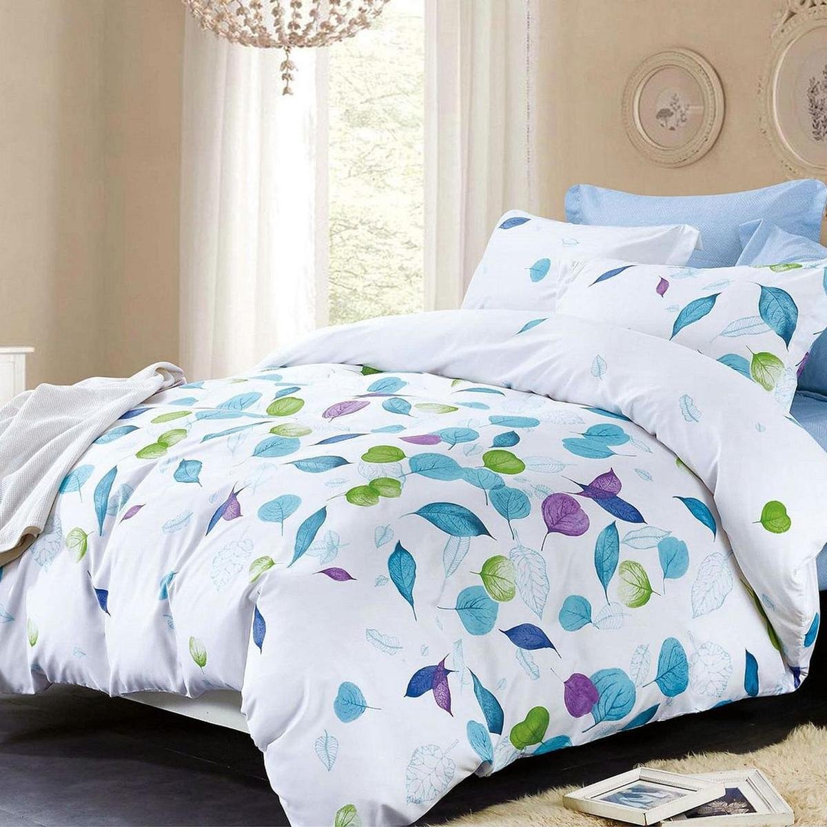 Fabric Fantastic Leaves Queen Size Quilt/doona/duvet Cover Set ...