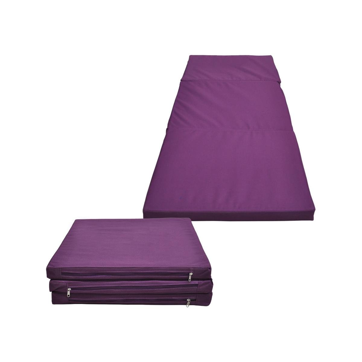 2 x Folding Yoga Purple Mat - Gymnastics Floor Exercise Gym Mat - 180cm ...