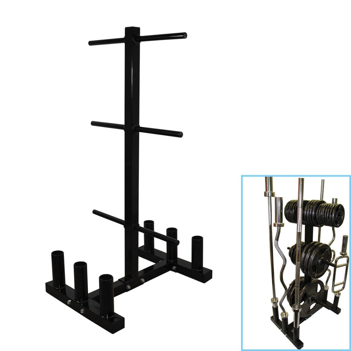 Olympic Barbell and Weight Plate Storage Rack - Home Gym - Store All ...