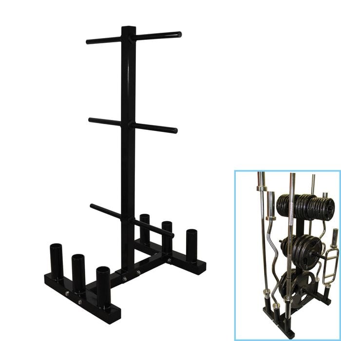 Olympic Barbell and Weight Plate Storage Rack - Home Gym - Store All ...