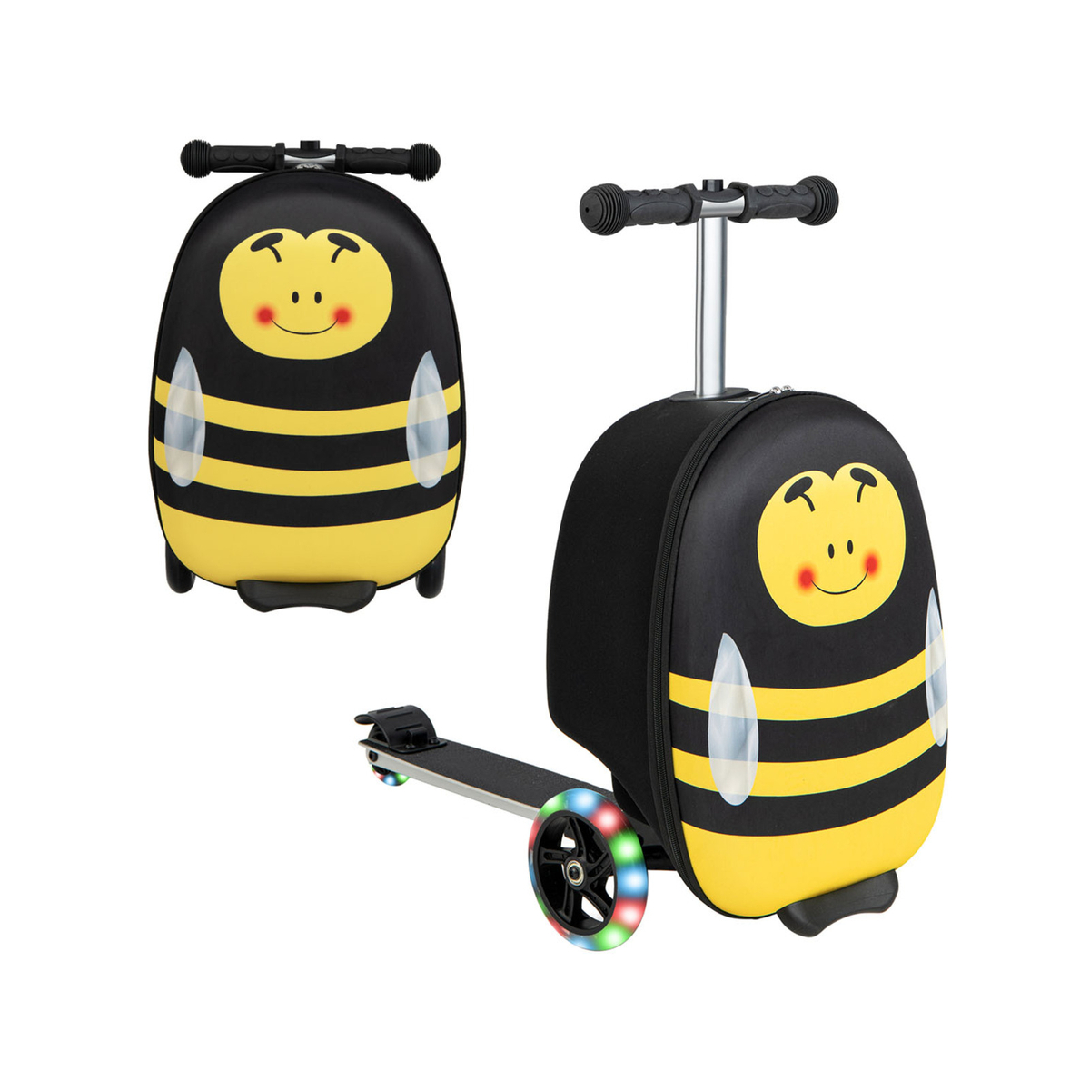 Costway Kids Scooter Suitcase Ride On Hardcase w/LED Wheels&Handle ...