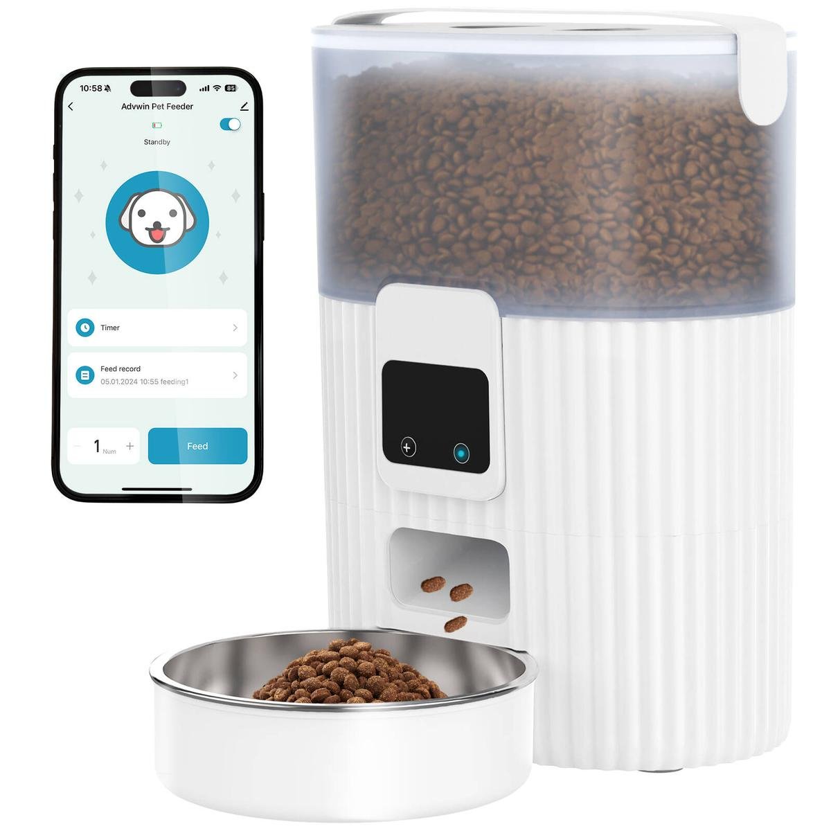 ADVWIN 3.5L Automatic Pet Feeder WiFi APP Control Smart Food Dispenser ...