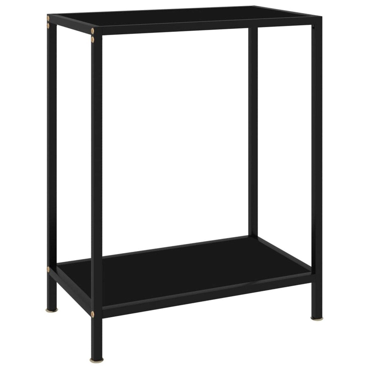 vidaXL Console Table Black 60cm Tempered Glass Accent End Side Table ...