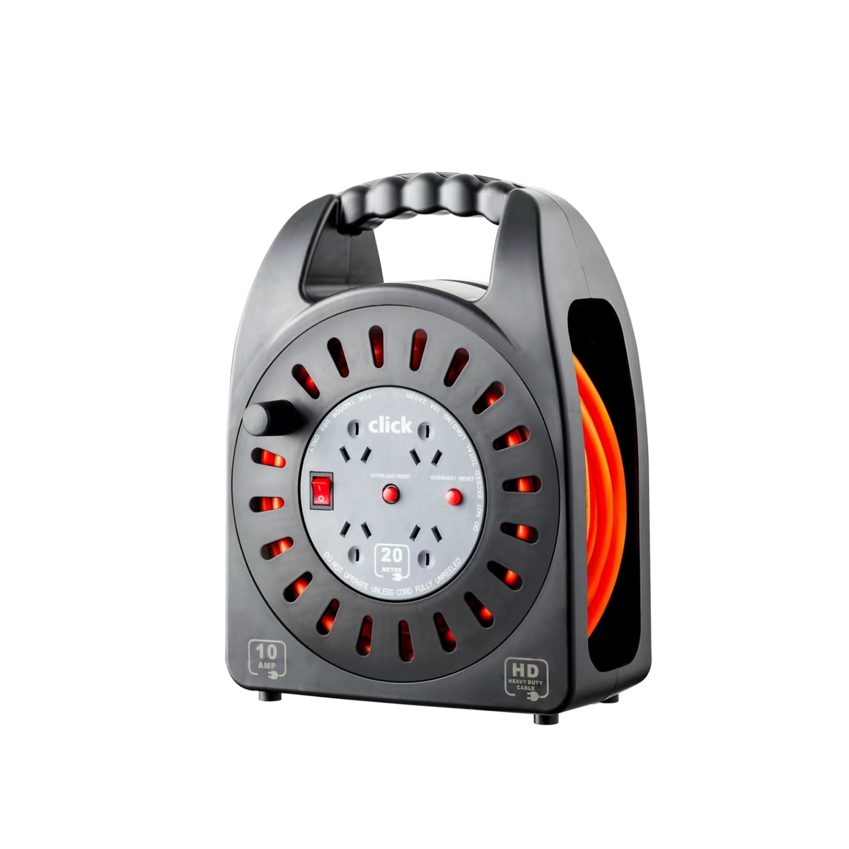 Click 20m Heavy Duty 4 Outlet Cable Reel - Bunnings Australia