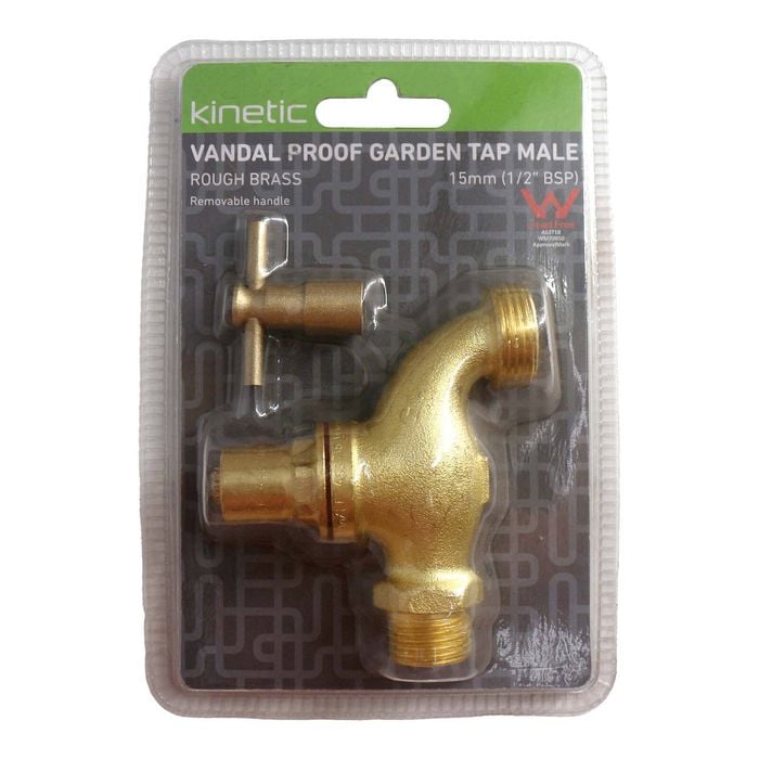 Kinetic 15mm Brass Male Vandal Proof Garden Tap - Bunnings Australia